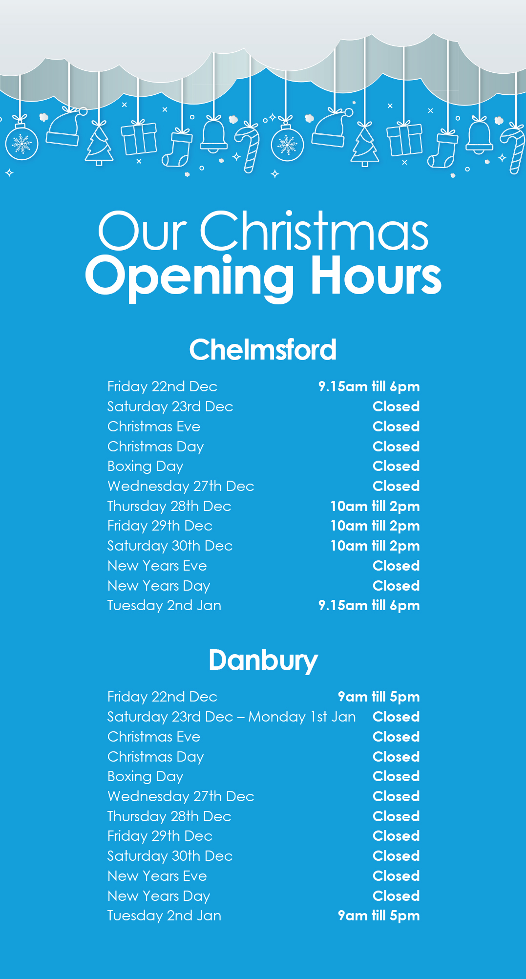 Christmas Opening Hours | Bond Residential